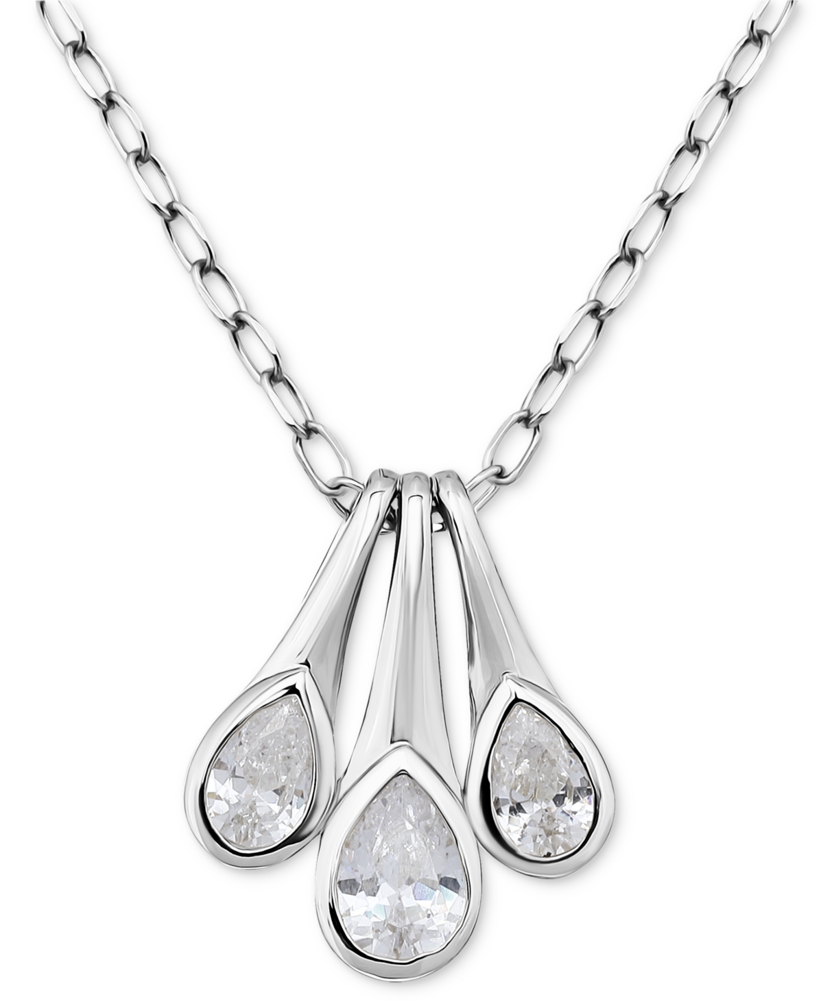 Click here for Giani Bernini Cubic Zirconia Pear Trio Pendant Nec... prices