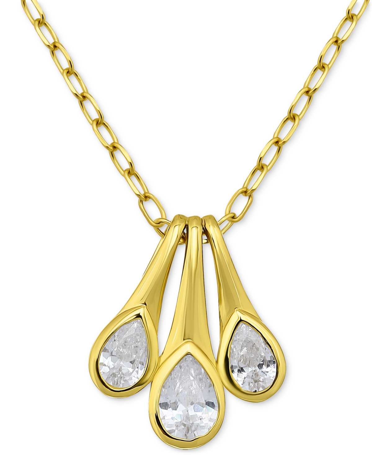 Click here for Giani Bernini Cubic Zirconia Pear Trio Pendant Nec... prices