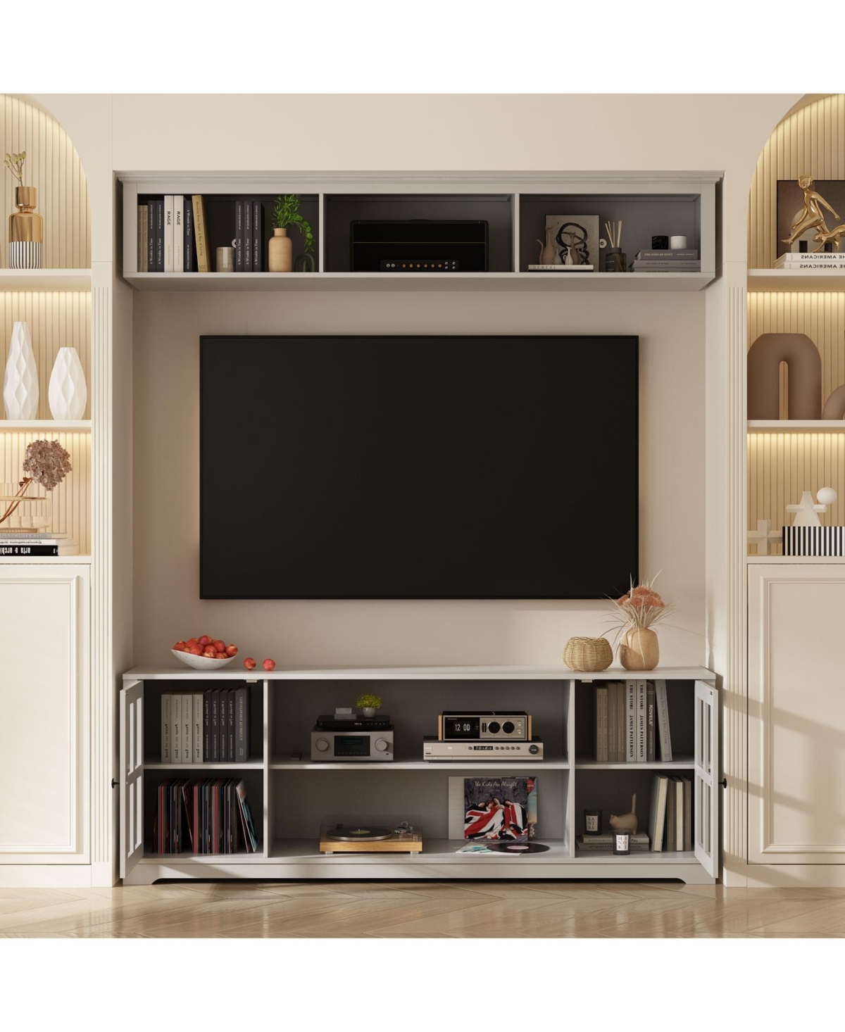 Click here for White Tv stand with top cabinets  entertainment ce... prices