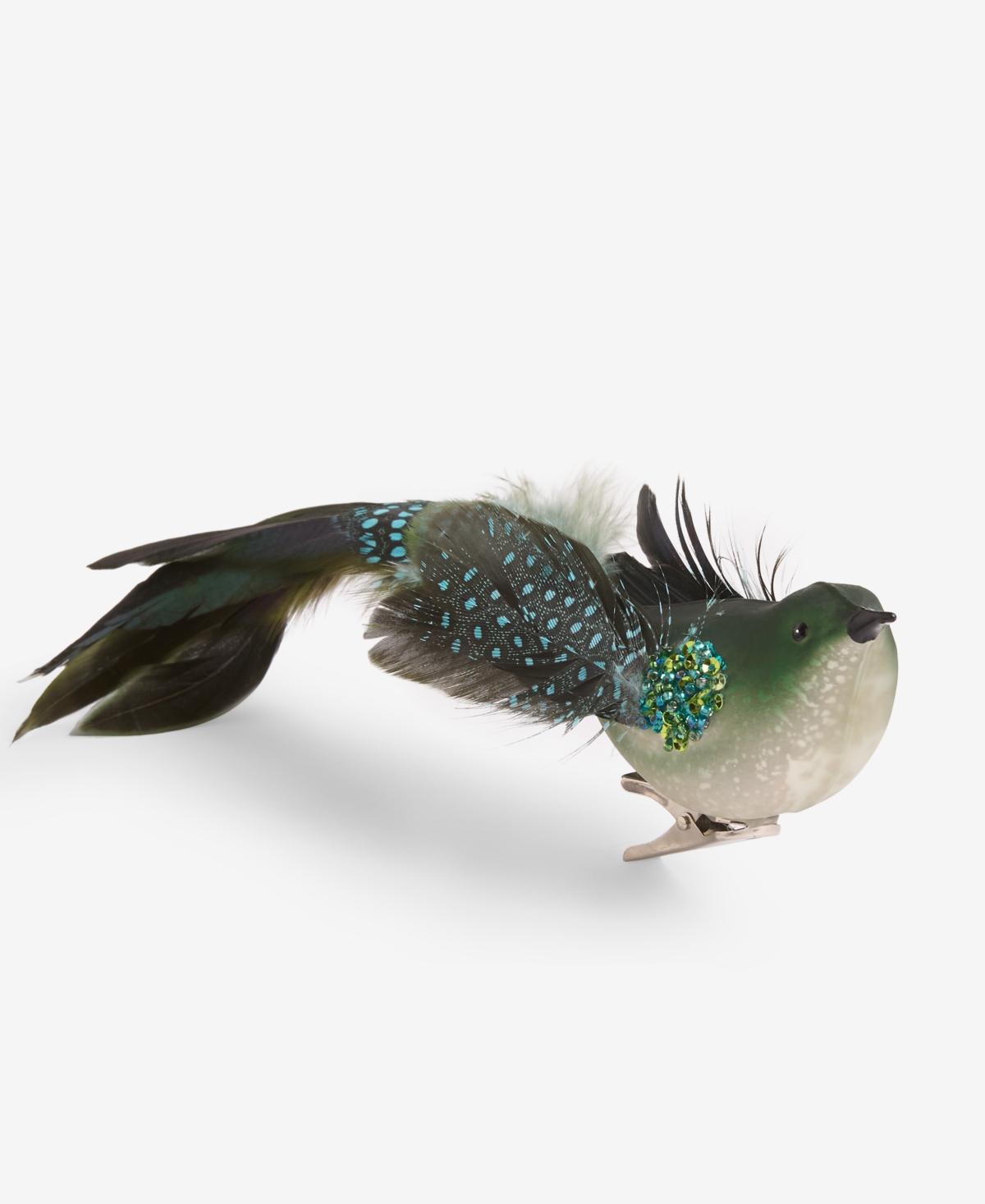 Click here for Holiday Lane Enchanted Emerald Feathered Bird Clip... prices