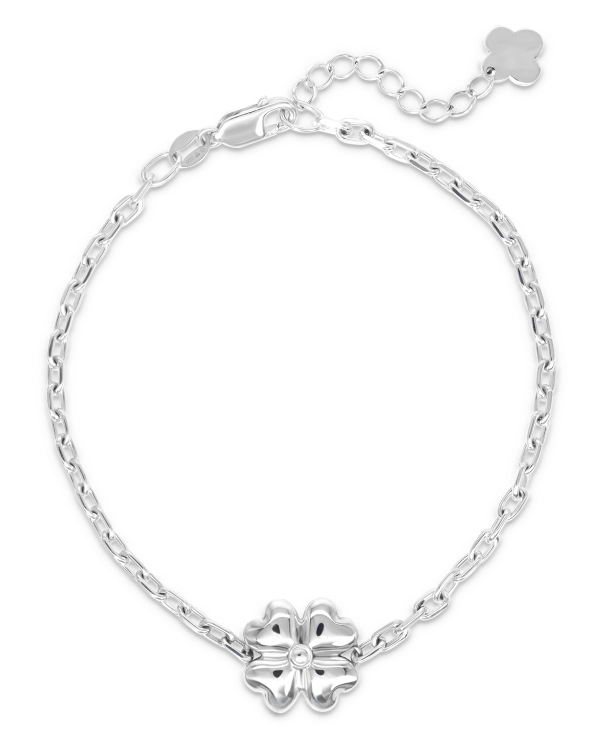 Click here for Devata Clover Heart Chain Bracelet in Sterling Sil... prices