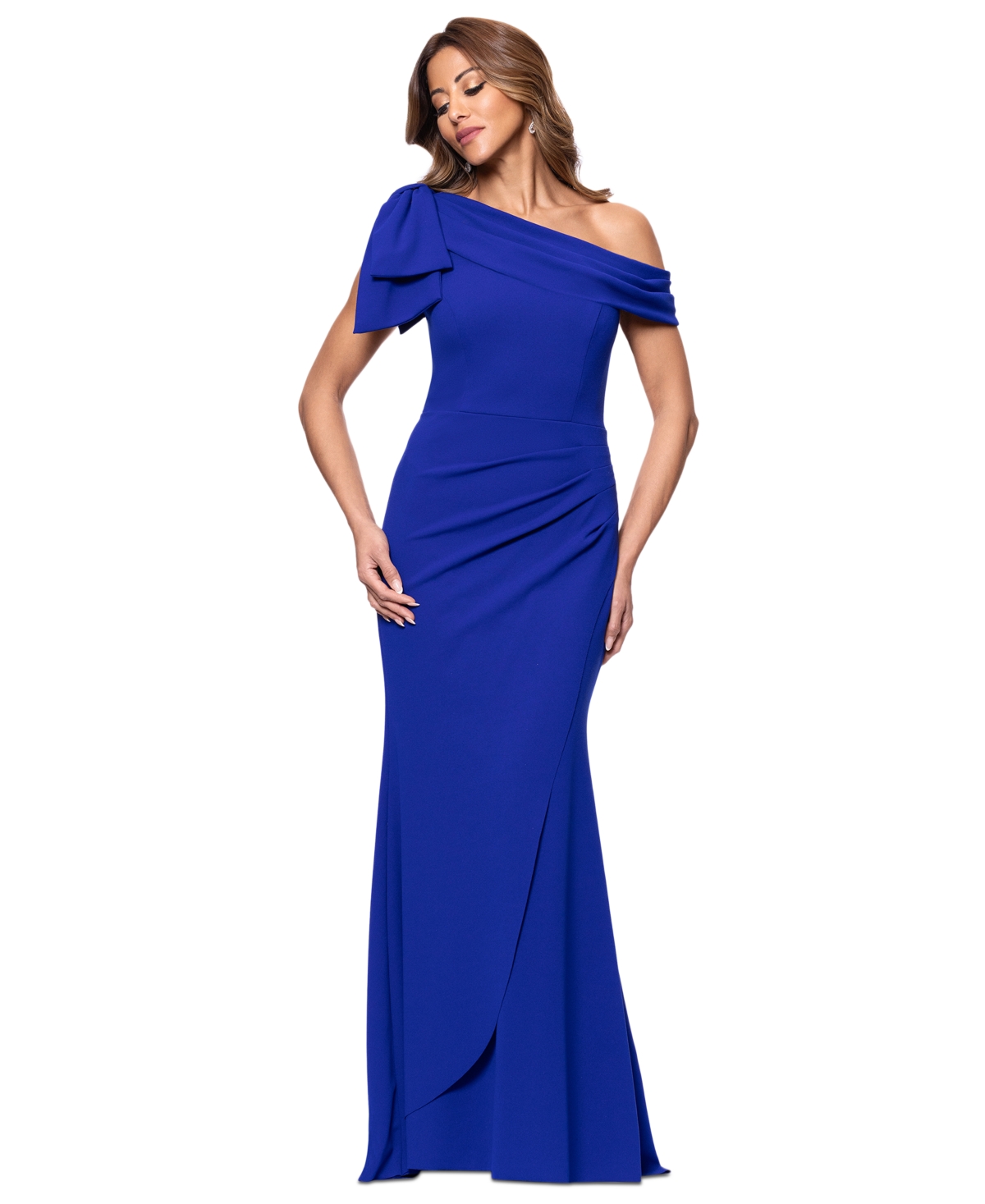Click here for Xscape Petite One-Shoulder Scuba Crepe Gown - Mari... prices
