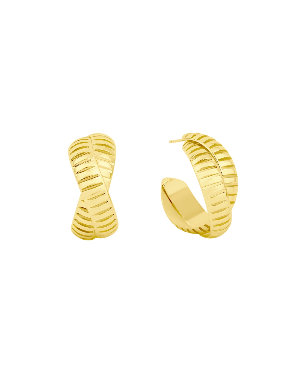Click here for And Now This Textured X C Hoop Earrings - Gold prices