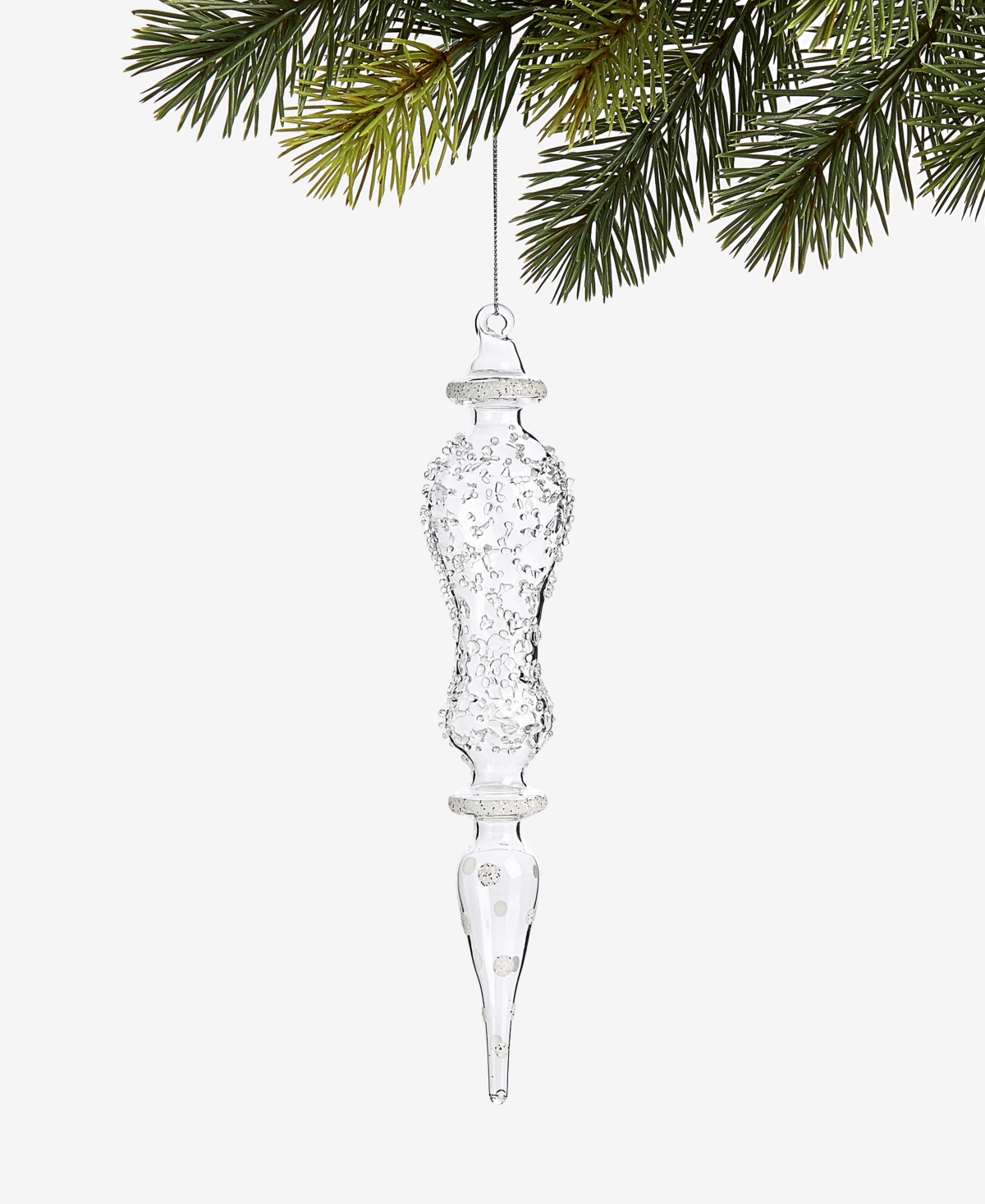 Click here for Holiday Lane Iced Delight Glass Finial Ornament  M... prices
