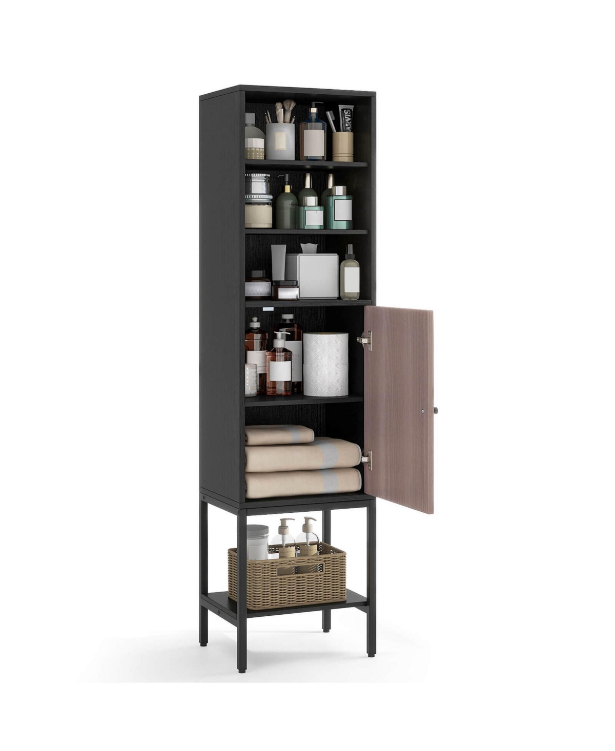 Click here for 57" Bathroom Tall Cabinet with 1 Door and 4 S... prices