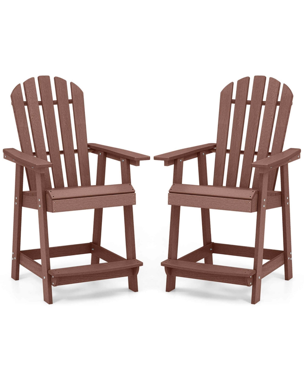 Click here for 2 Pcs Bar Stool Hdpe Patio Chair with Armrest Foot... prices