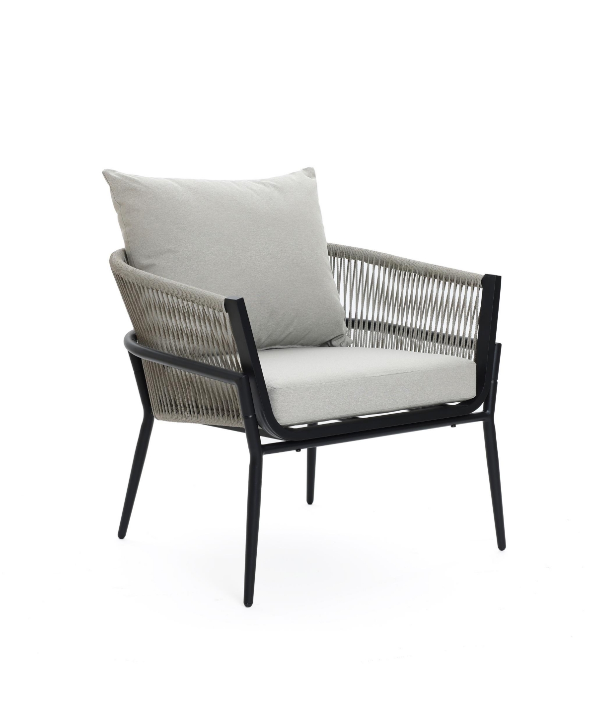Click here for LuxenHome Outdoor Aluminum with Pe Rope Armchair w... prices