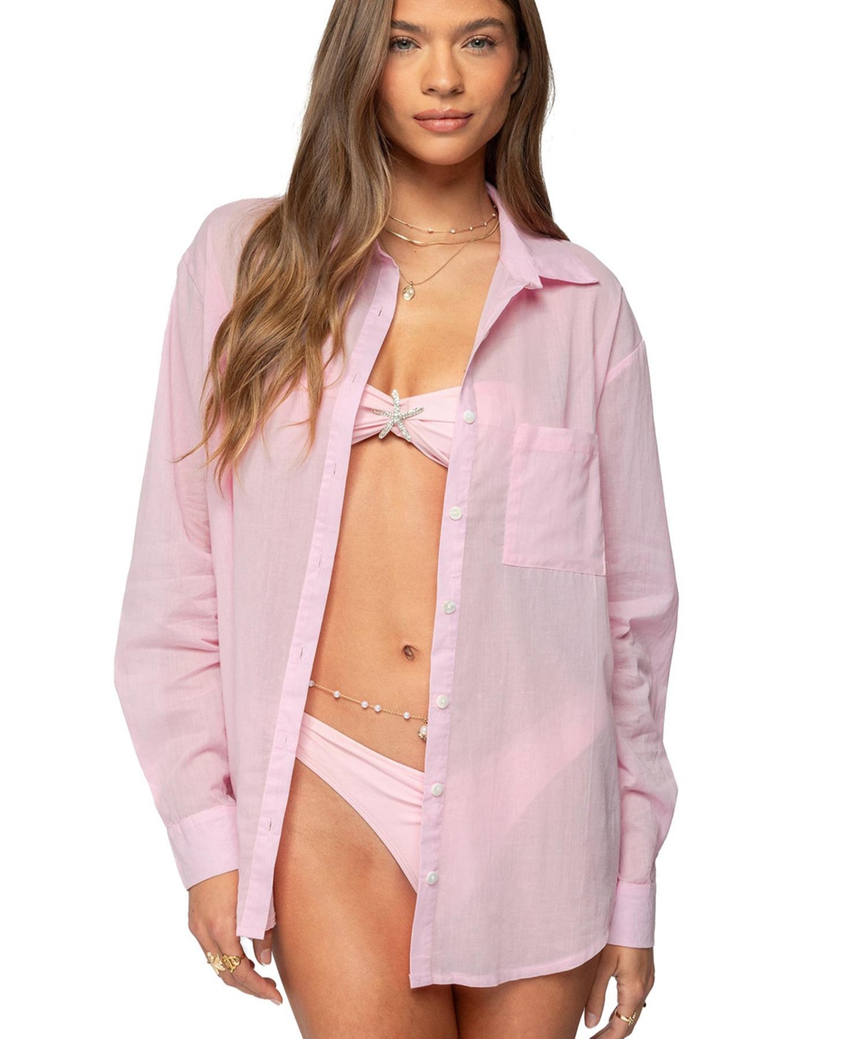 Click here for Edikted Womens Kellen Oversized Cotton Button Up S... prices