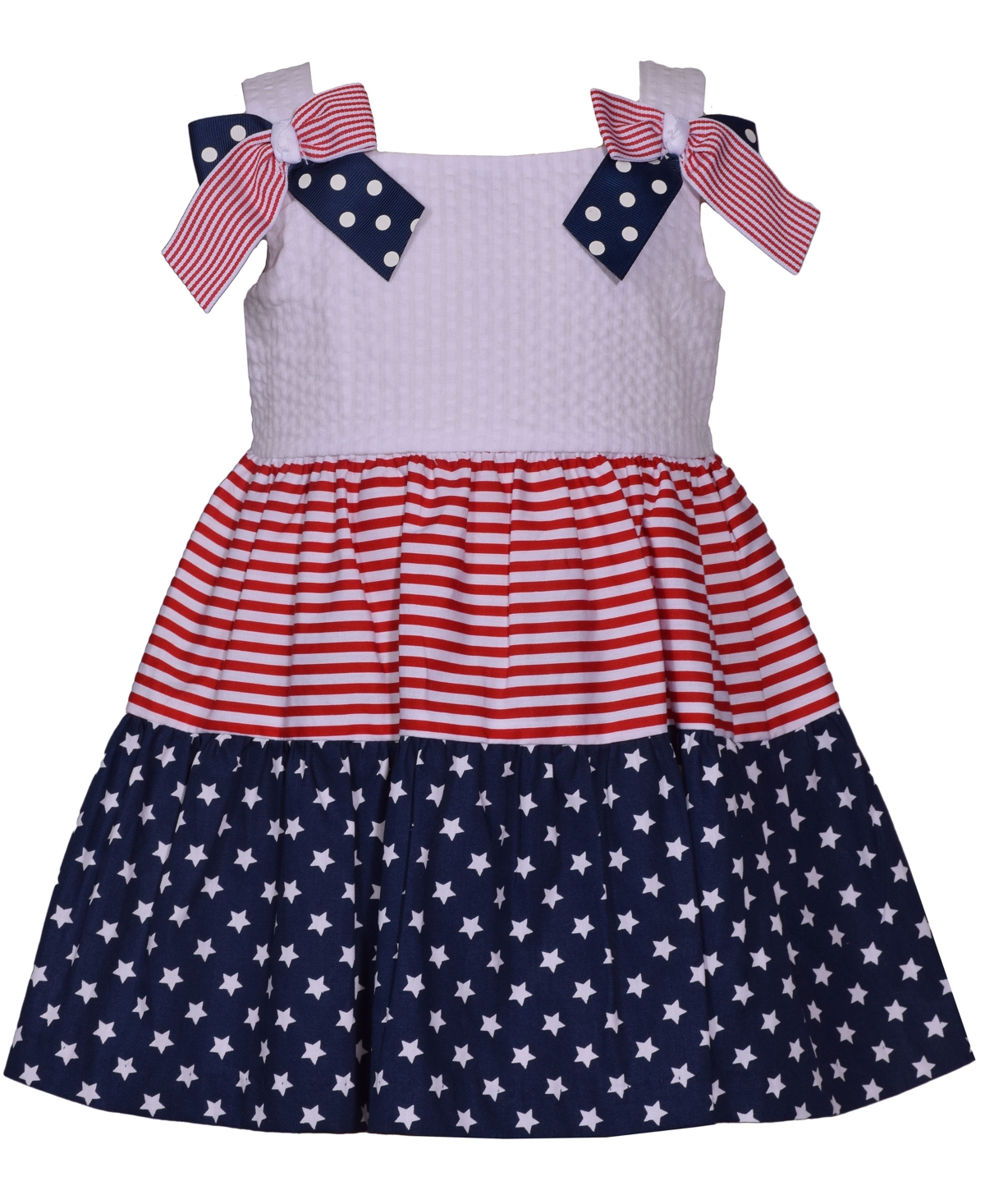 Click here for Bonnie Baby Baby Girls Americana Mixed Print Bow S... prices