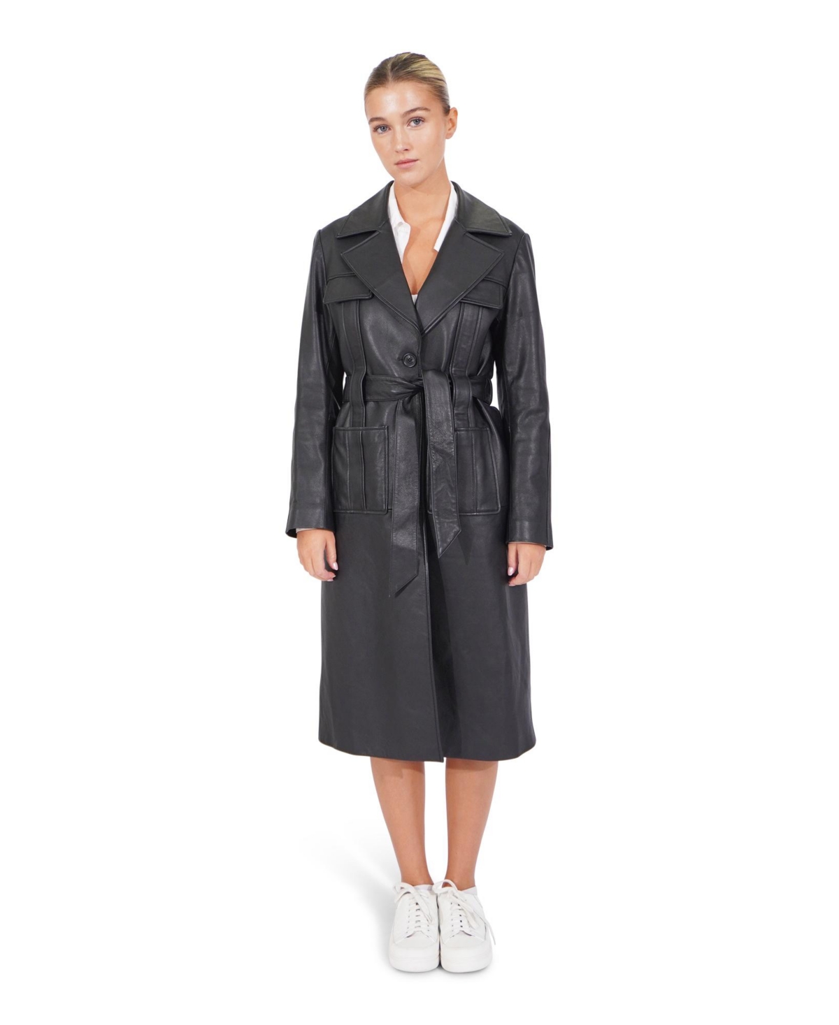 Click here for Belle & Bloom Womens Unstoppable Leather Trench -... prices