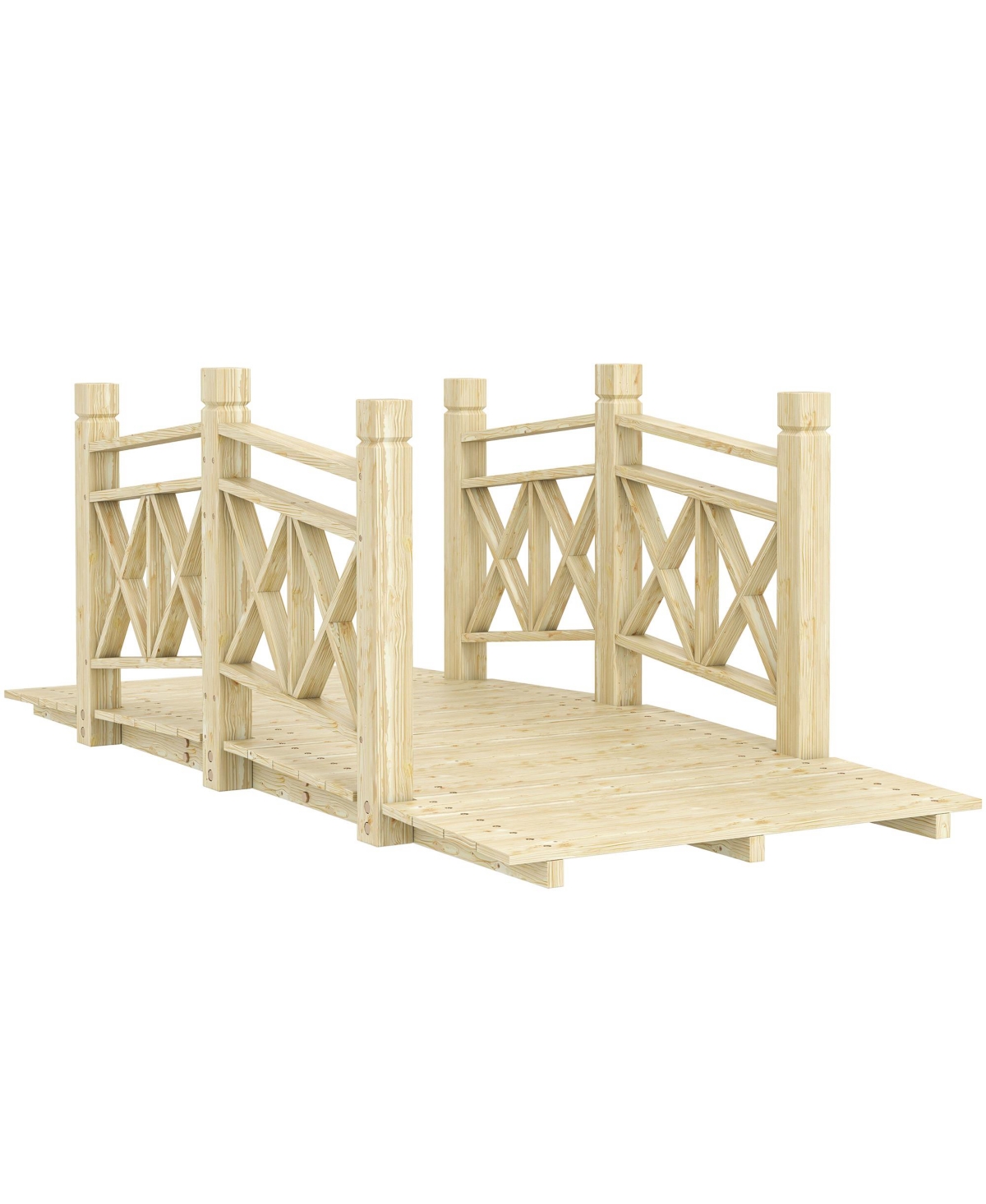 Click here for 5 ft. Wood Garden Bridge with Safety Handrails Bac... prices