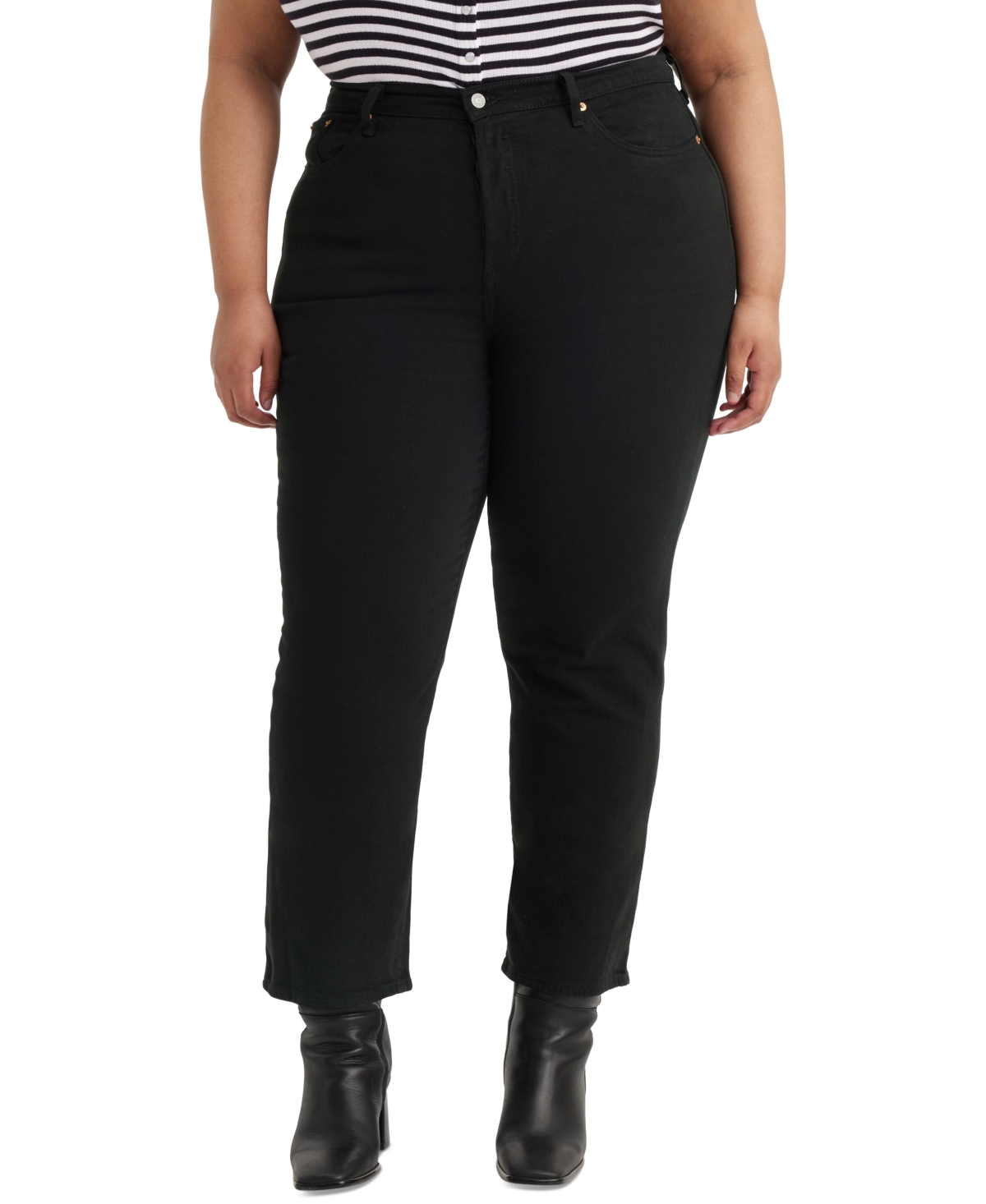 Click here for Levis Plus Size Wedgie High-Rise Straight-Leg Jean... prices