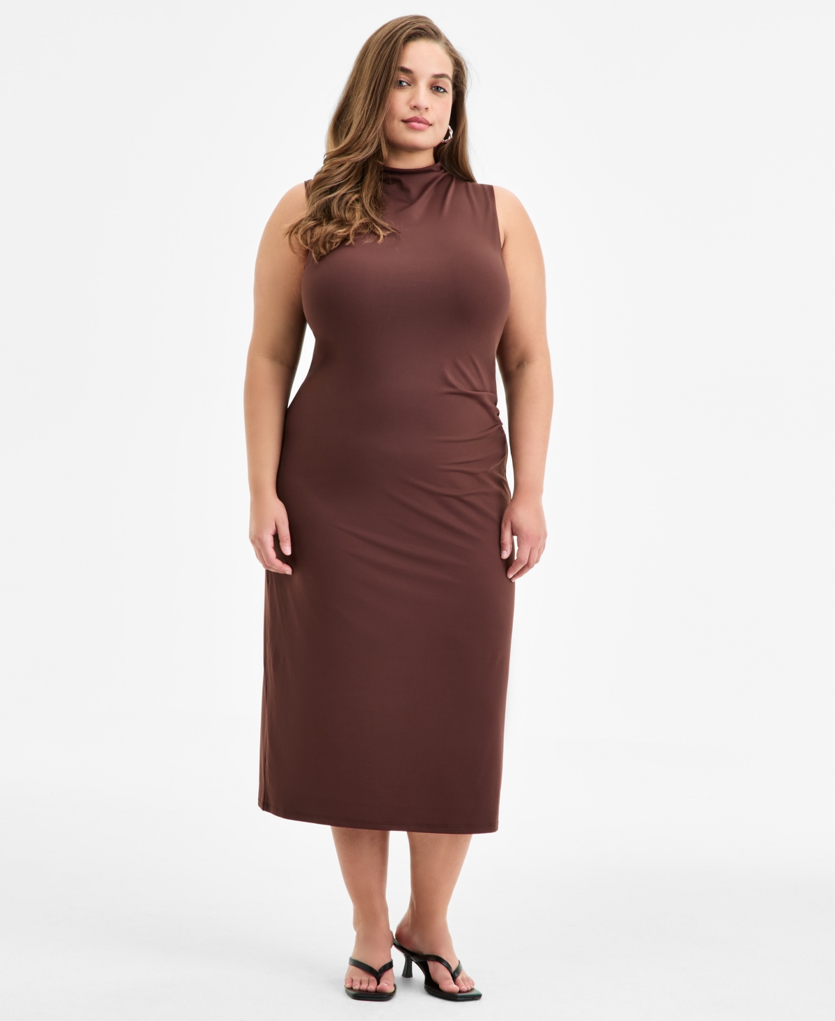 Click here for Bar Iii Trendy Plus Size Mock-Neck Midi Dress  Exc... prices