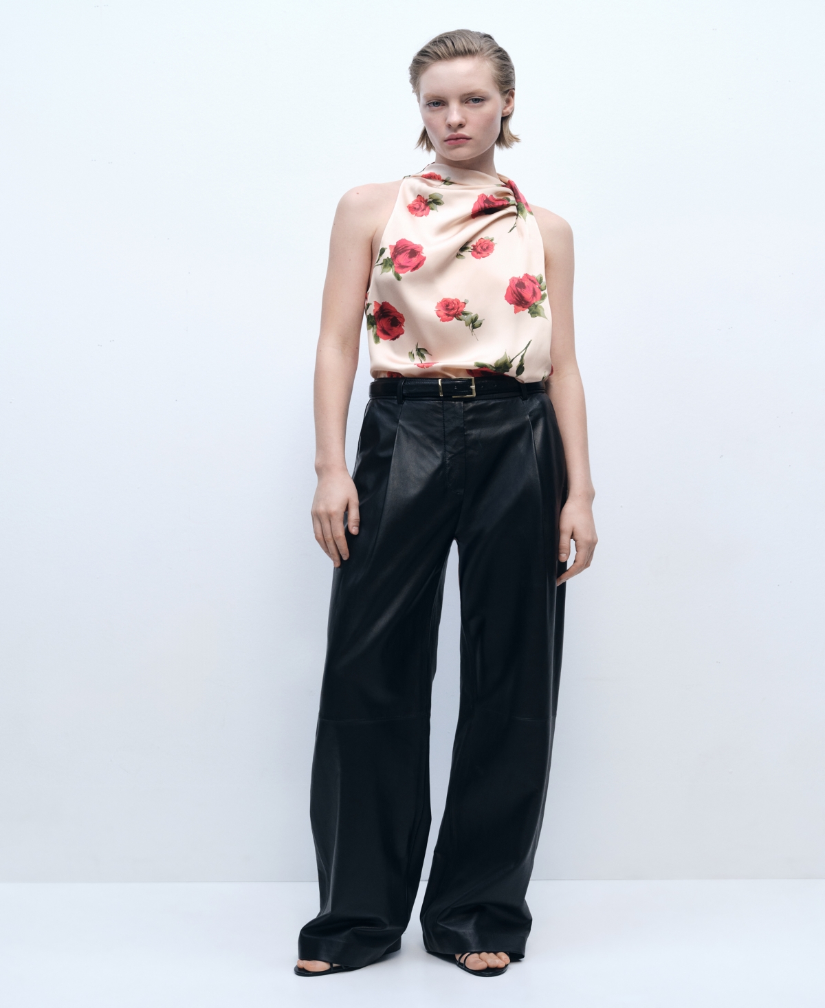 Click here for Mango Womens Floral Satin Blouse - Ecru prices