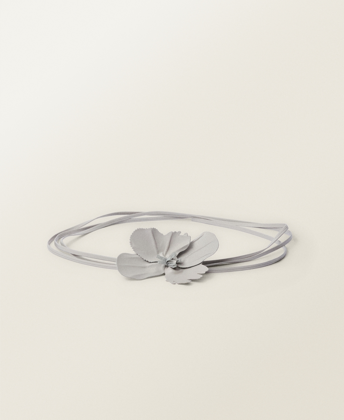 Click here for Mango Womens Flower Detail Thin Leather Belt - Gra... prices