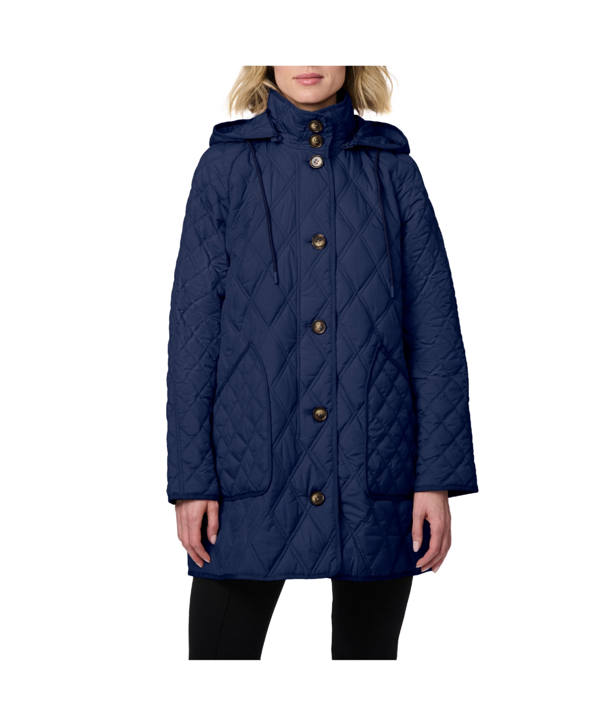 Click here for Bernardo Womens Everyday Quilted Jacket - Navy prices