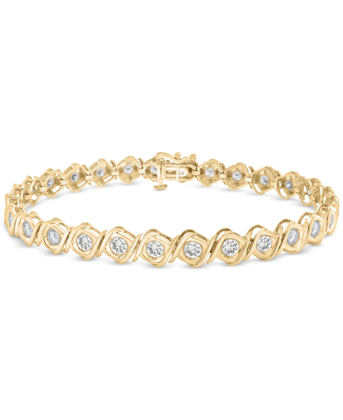 Click here for Diamond Swirl Bezel Link Bracelet (4 ct. t.w.) in... prices