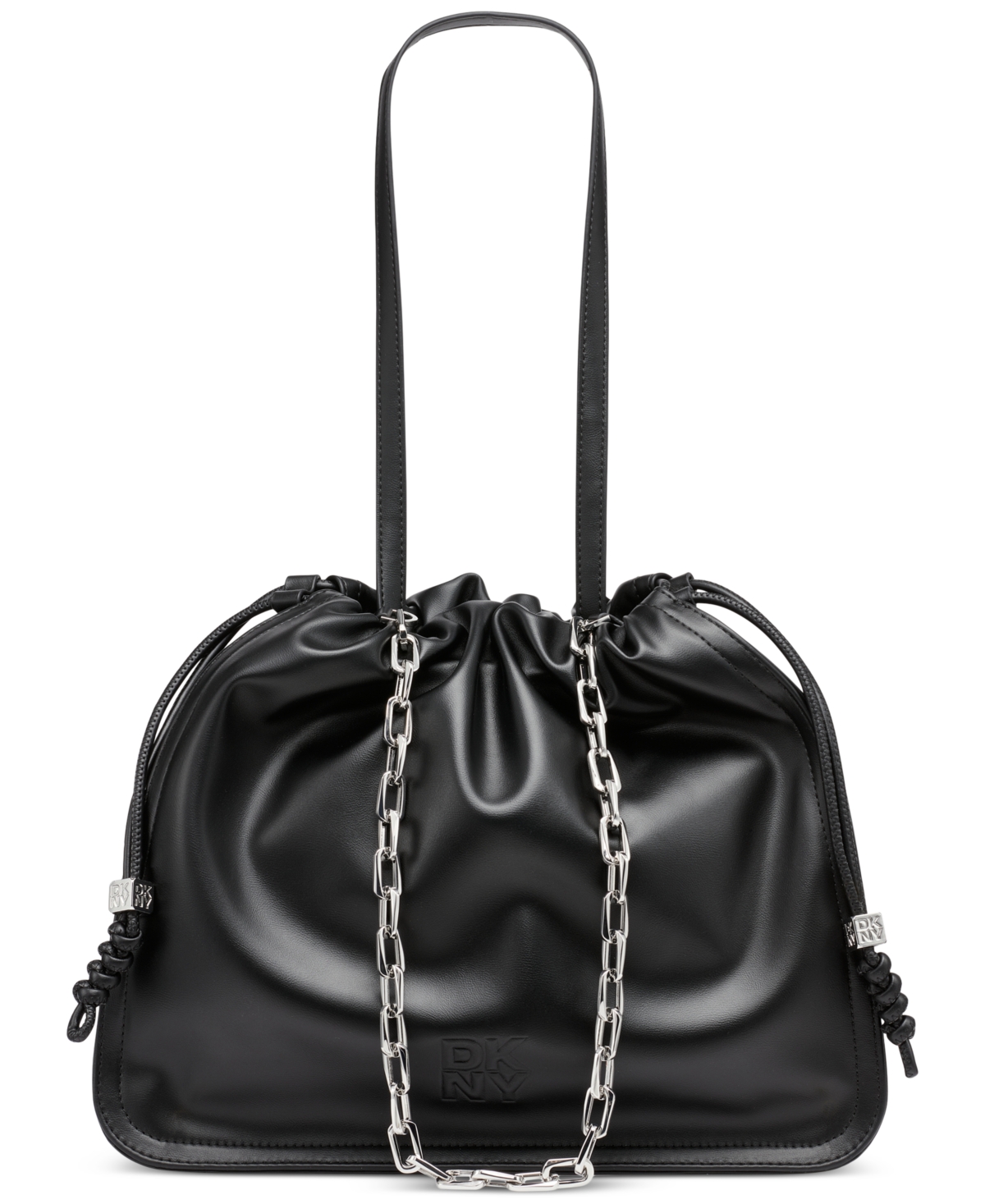 Click here for Dkny Halle Drawstring Tote - Black/silver prices