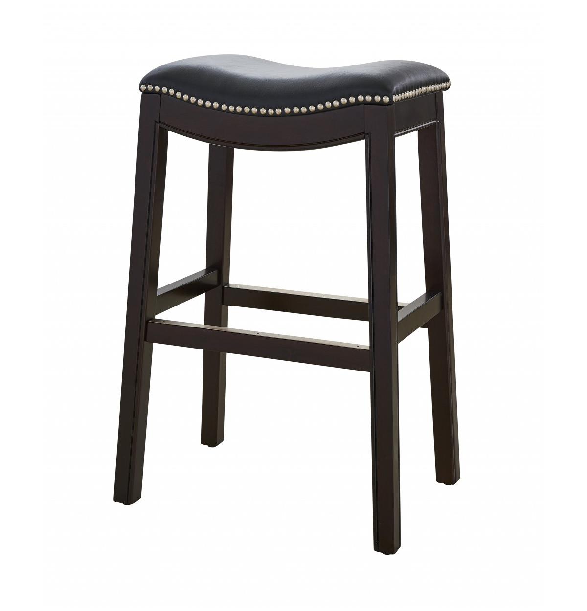 Click here for Faux Leather and Solid Wood Backless Bar Height Ba... prices