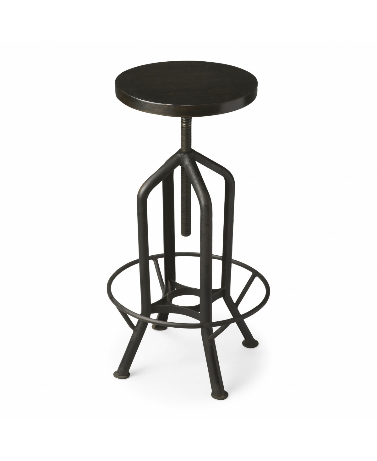 Click here for Wood and Iron Backless Swivel Bar Chair - Black prices