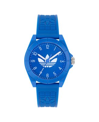 adidas Unisex Analog Blue Resin Watch, 41mm - Macy's