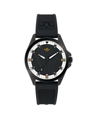 adidas Unisex Analog Black Silicone Watch, 40mm - Macy's