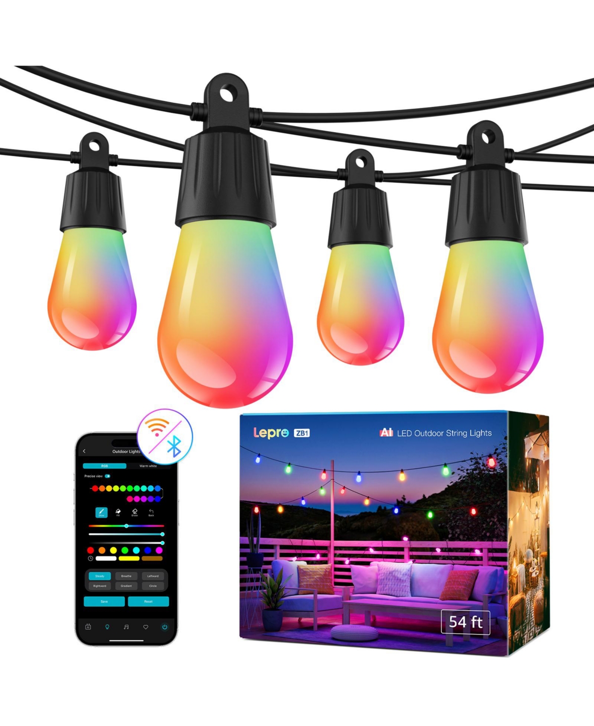 Click here for Lepro ZB1 Ai Smart Outdoor String Lights App Contr... prices