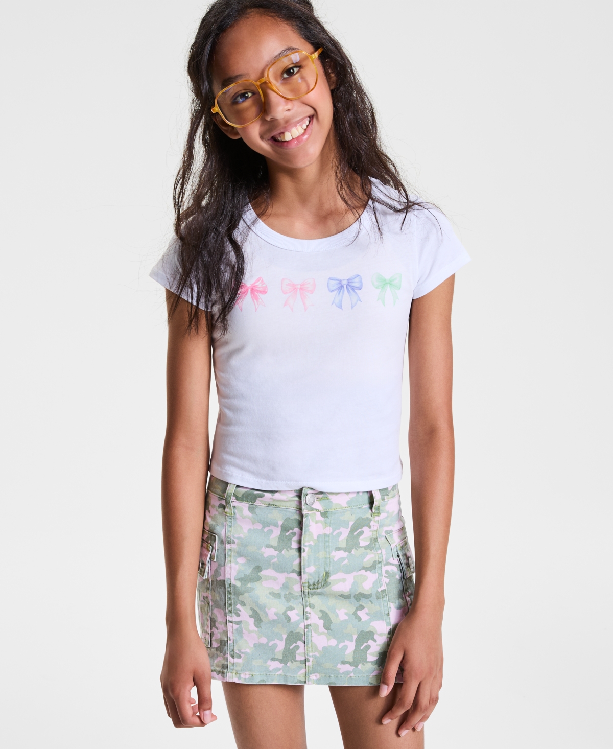 Click here for With Jules Big Girls Multi Bow Graphic Cotton T-Sh... prices