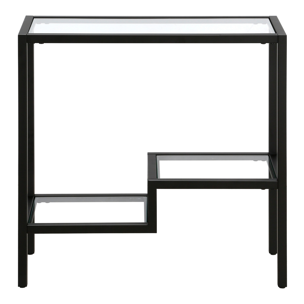 Click here for Modern Glass and Steel End Table with Two Shelves... prices