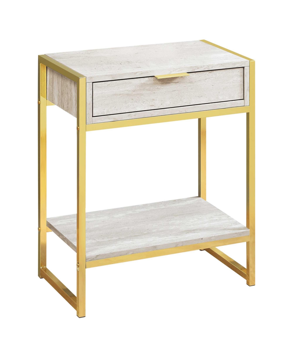 Click here for Wood and Metal End Table with Storage Drawer and S... prices