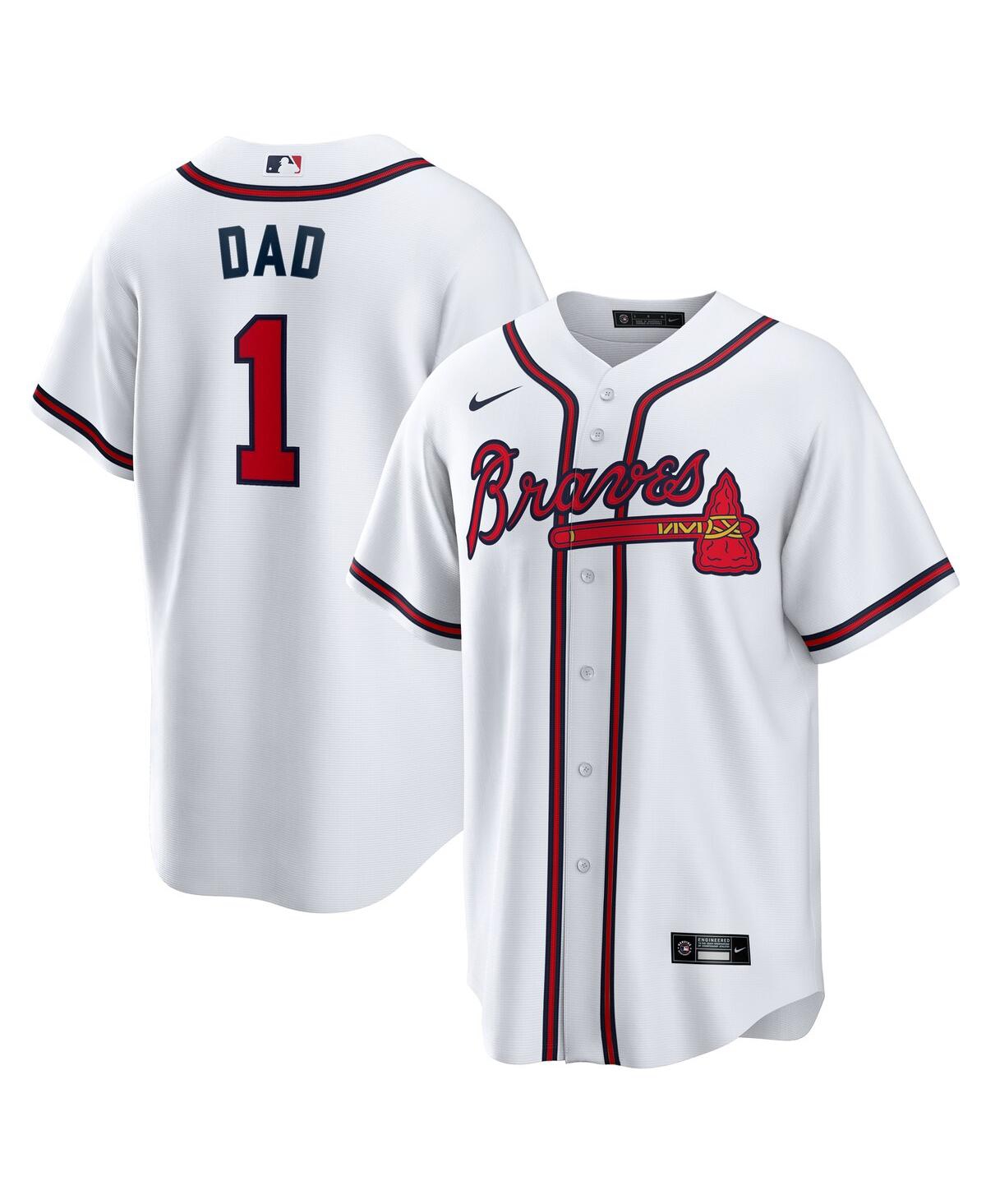 Click here for Nike MensÂ White Atlanta Braves 1 Dad Home Replica... prices