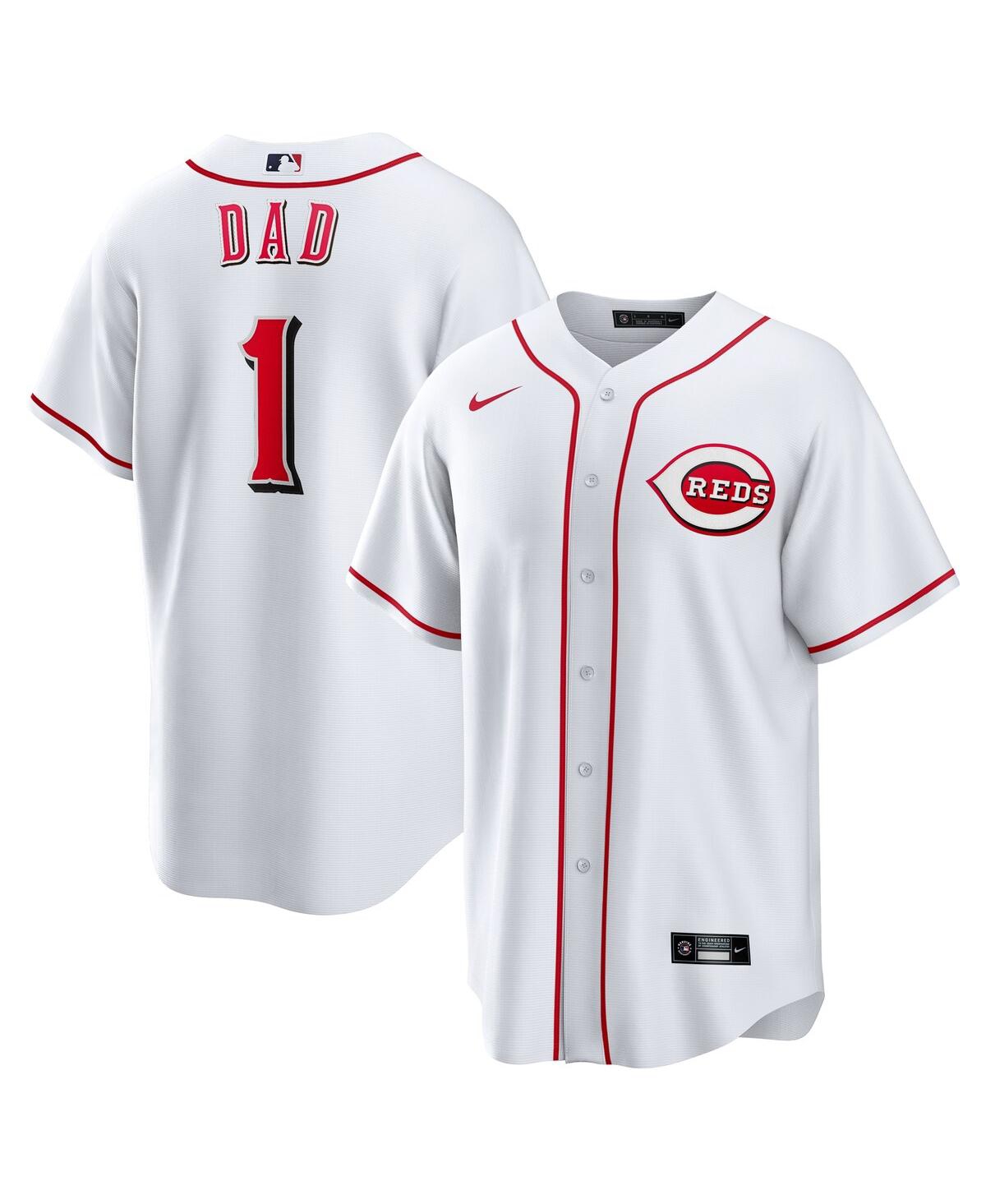 Click here for Nike MensÂ White Cincinnati Reds 1 Dad Home Replic... prices