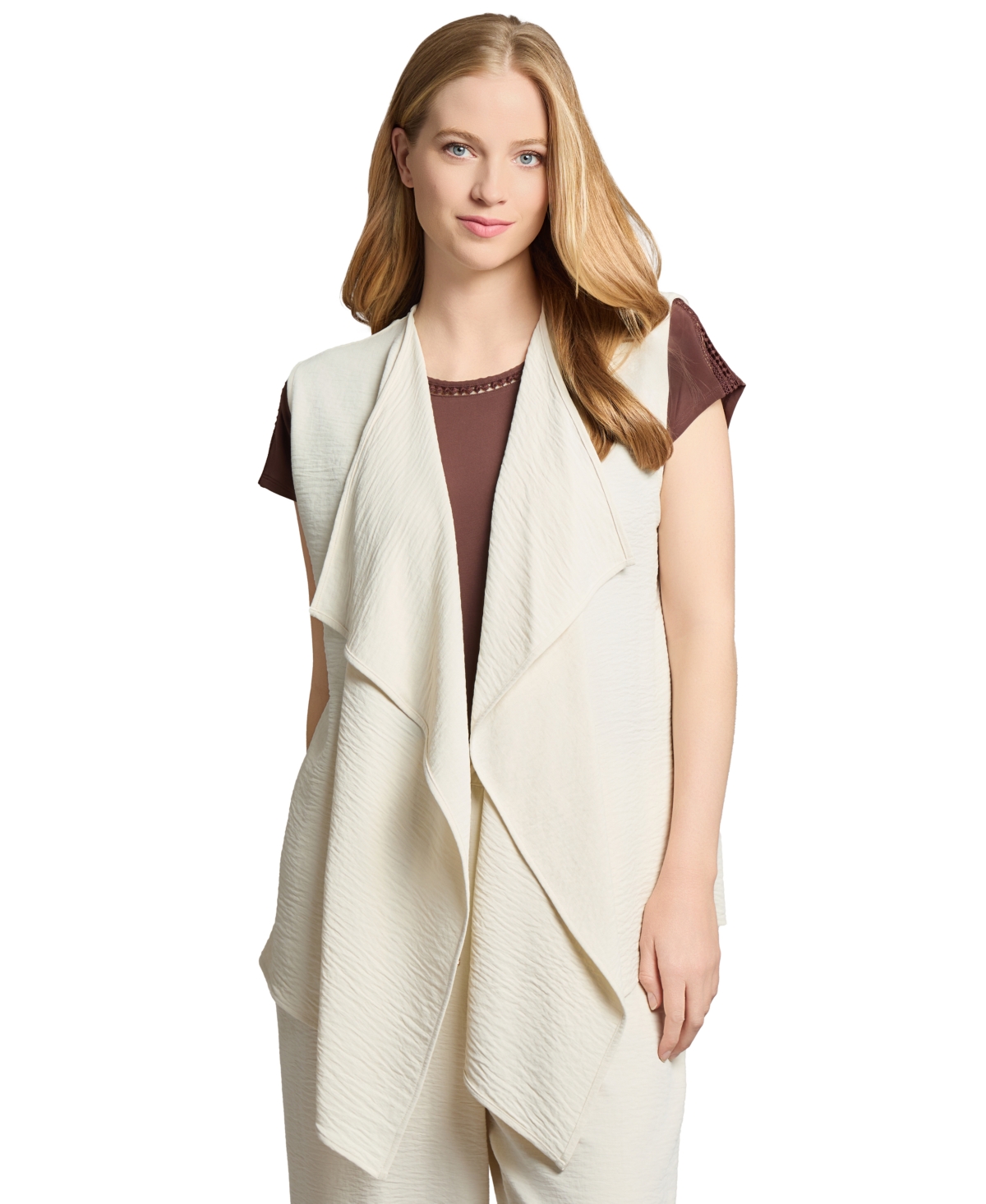 Click here for Jones New York Womens Cascade-Lapel Open-Front Ves... prices