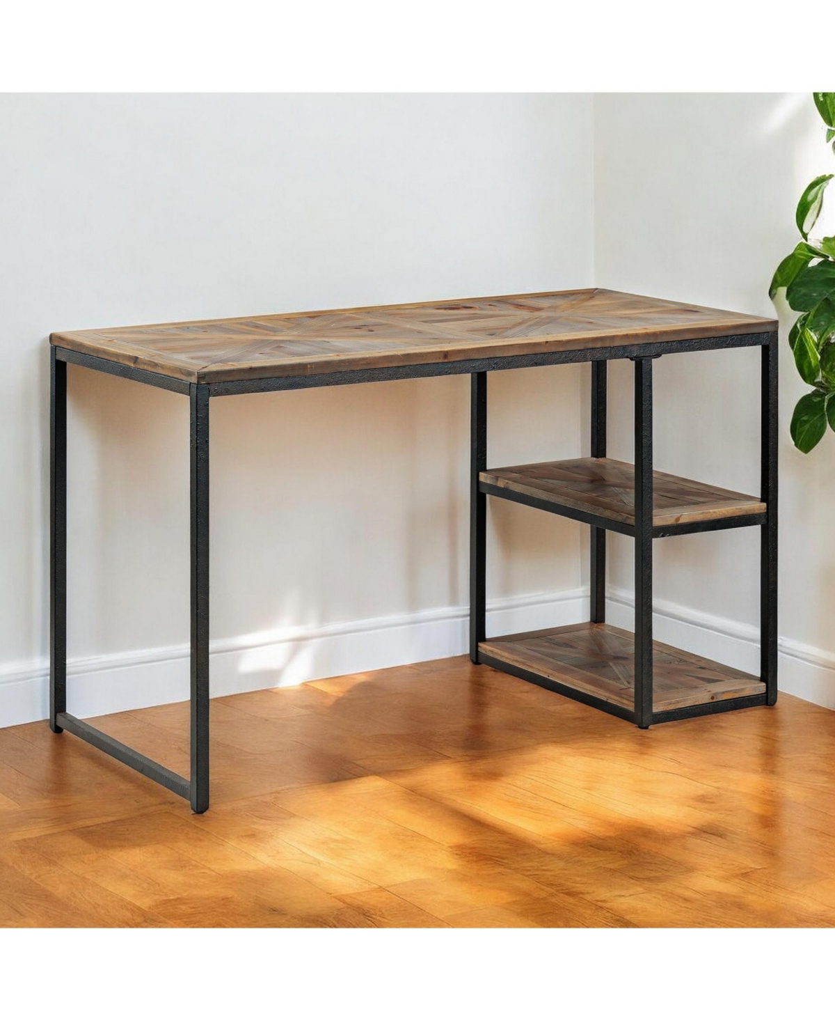 Click here for 50" Brown and Black Solid Wood Writing Desk -... prices