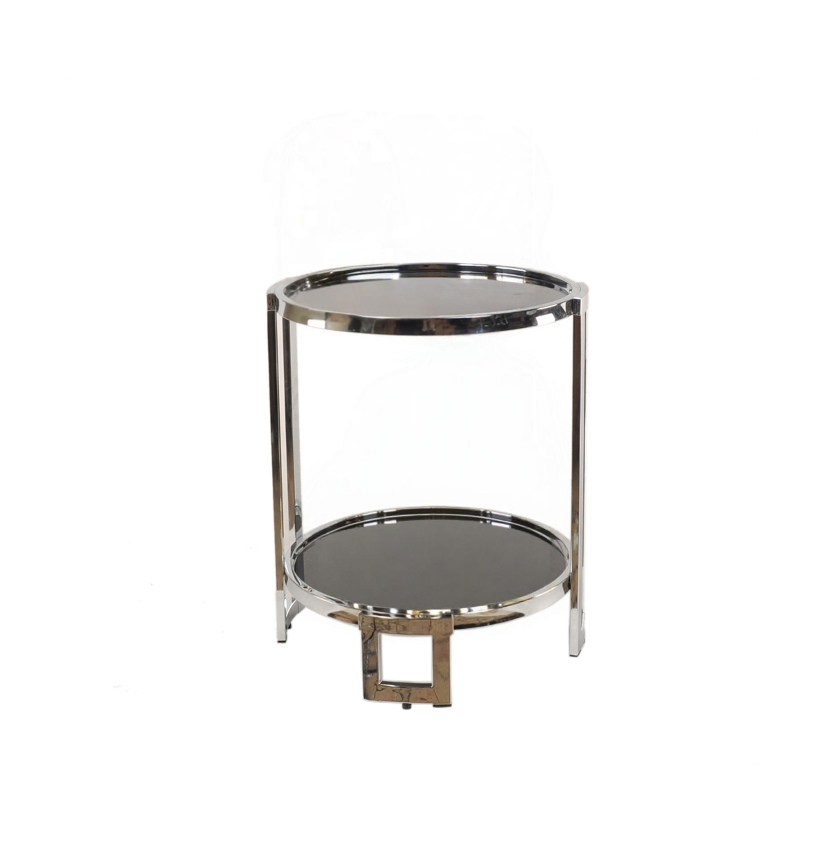 Click here for Contemporary Round Mirrored End Table with Glass T... prices