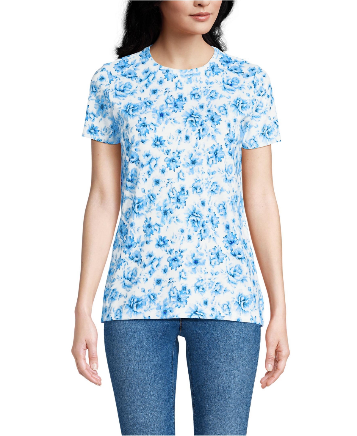 Click here for Lands End Womens Tall Relaxed Supima Cotton Crew N... prices