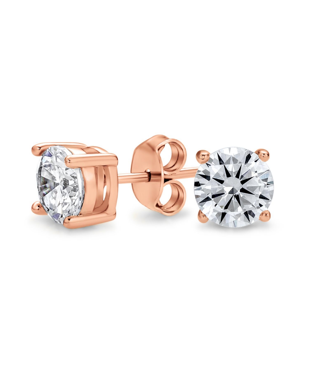 Click here for Bling Jewelry Round Solitaire Cz Stud Earrings Ros... prices