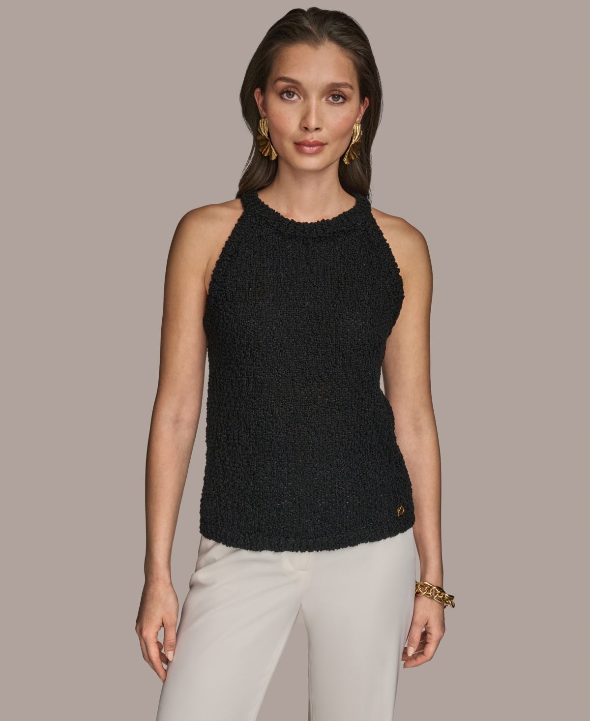 Click here for Donna Karan New York Womens Textured Knit Sleevele... prices