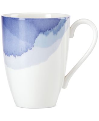Lenox Indigo Watercolor Stripe Porcelain Mug, Created for Macy's - Macy's