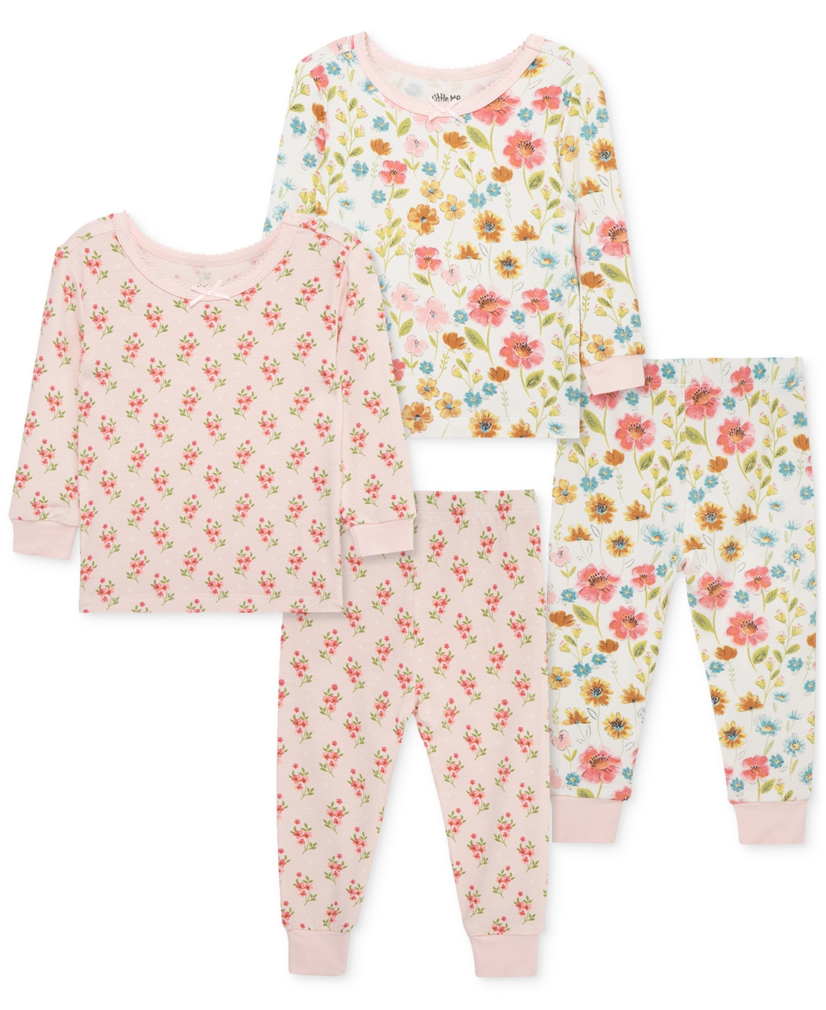 Click here for Little Me Baby Girls Floral Pajamas  4 Piece Set -... prices
