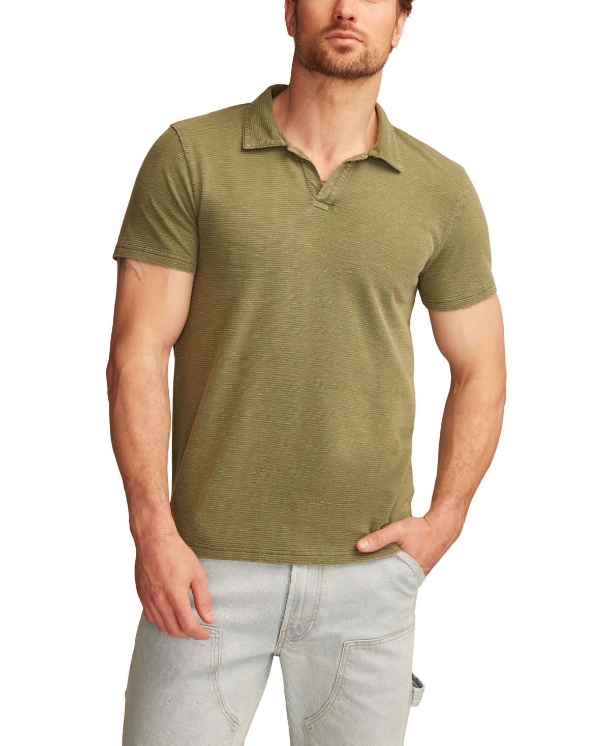 Click here for Lucky Brand Mens Jacquard Slub T-Shirt - Four leaf... prices