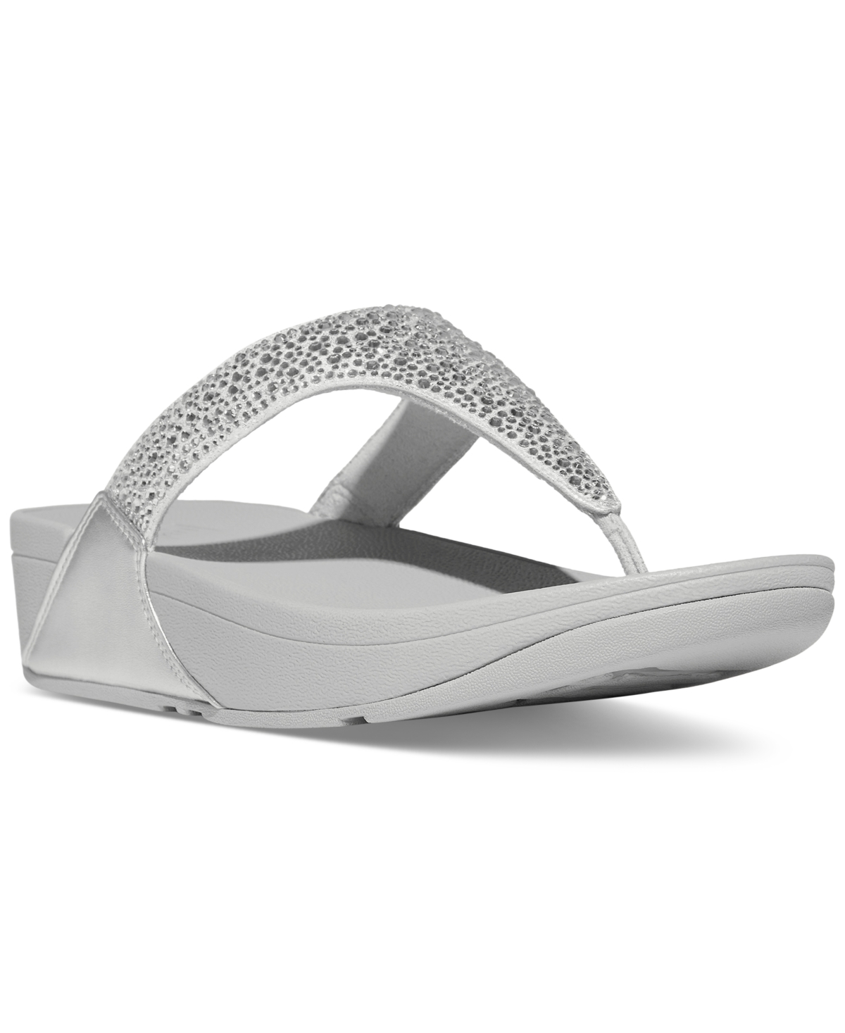 Click here for FitFlop Womens Lulu Crystal Mix Toe-Post Wedge San... prices