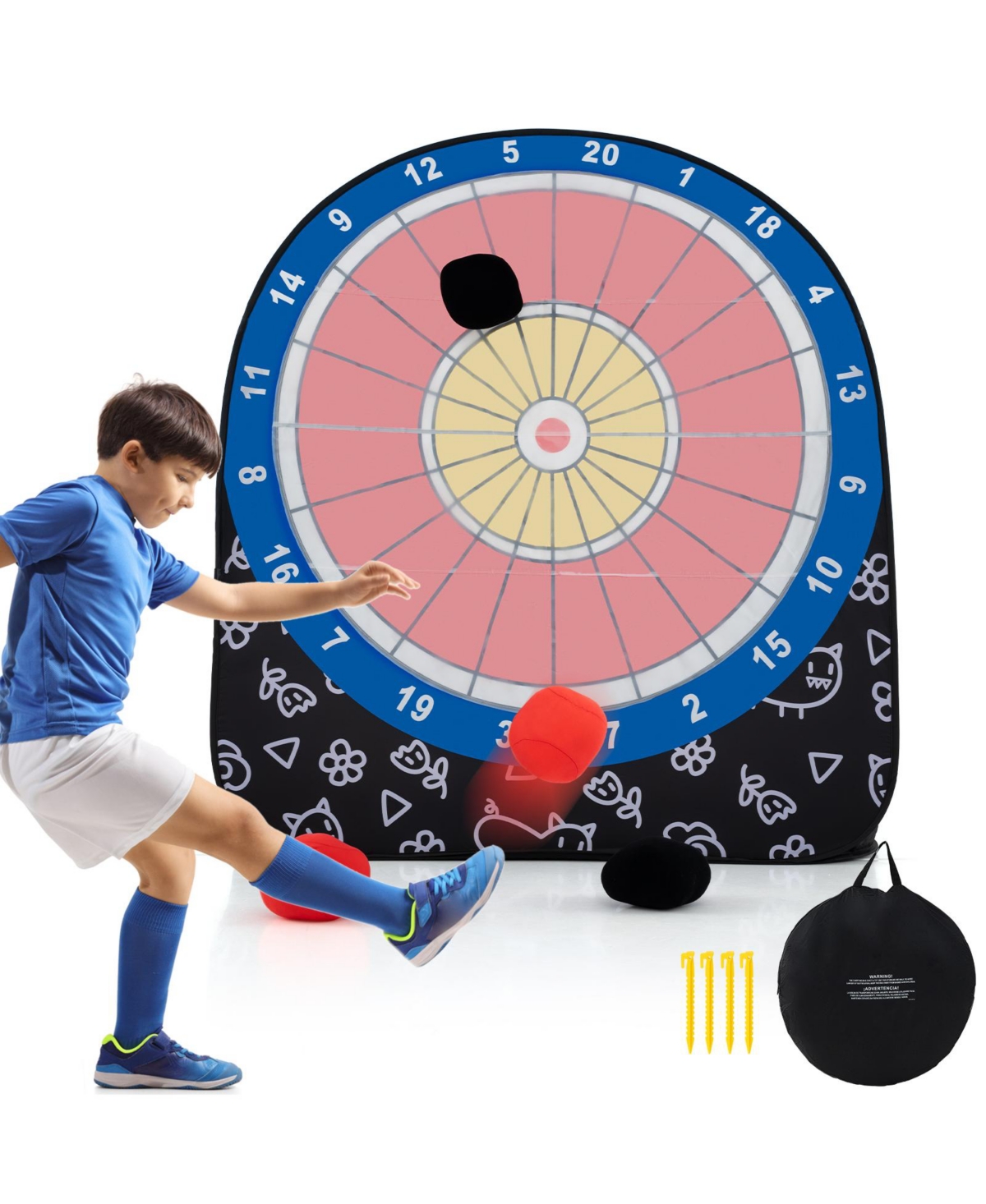 Click here for Large Dart Board for Kids with 4 Kick Balls - Blac... prices