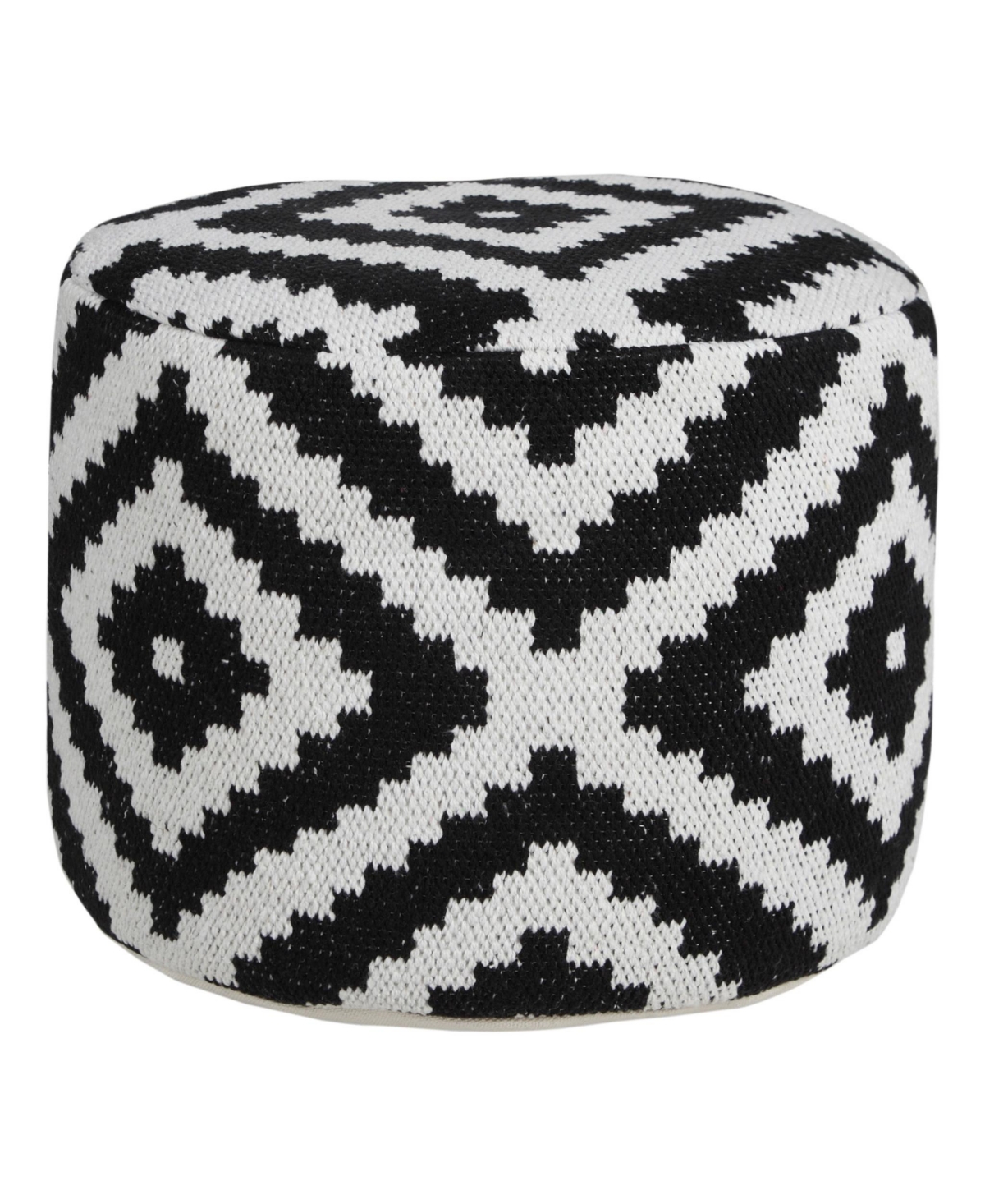 Click here for 18" Black Cotton Blend Ottoman - Multi prices
