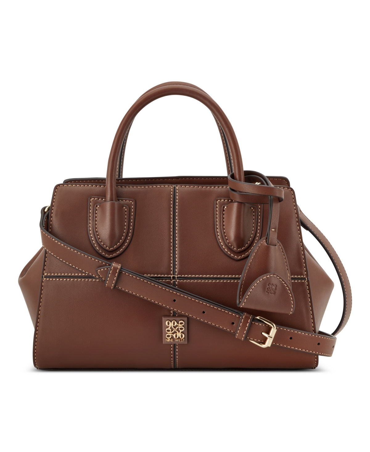 Click here for Nine West Paxtin Medium Satchel Bag - Mahogany prices