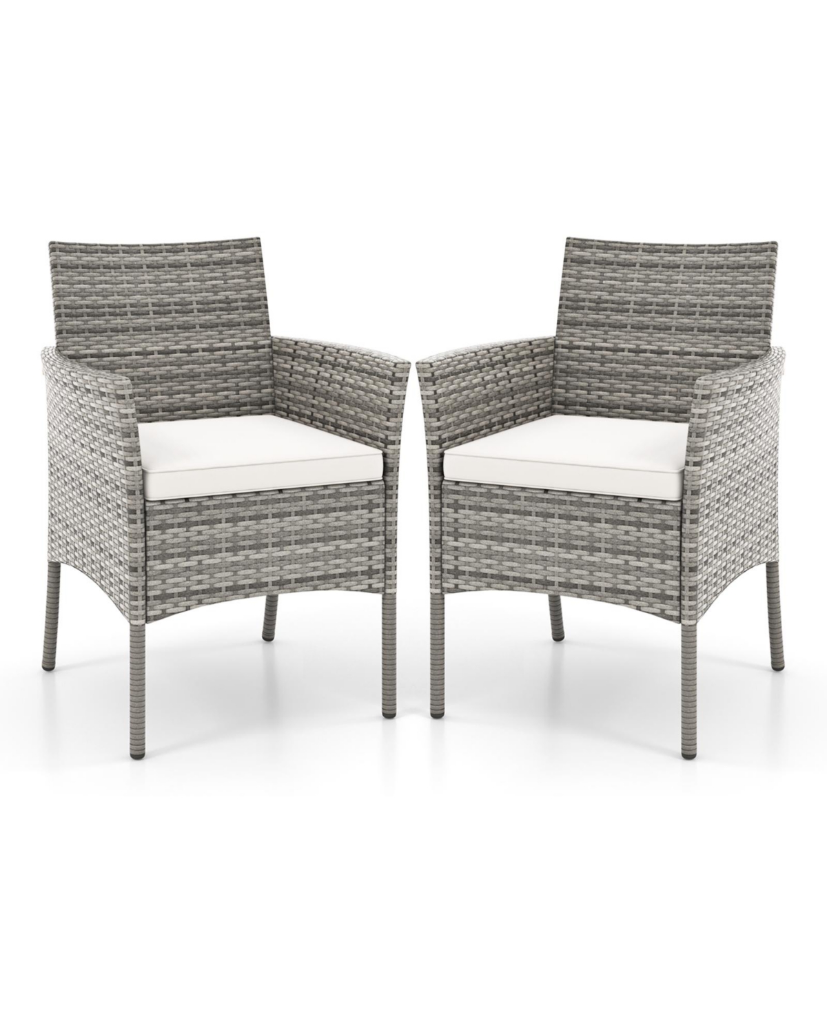 Click here for 2 Pieces Outdoor Pe Rattan Armchairs with Cozy Sea... prices