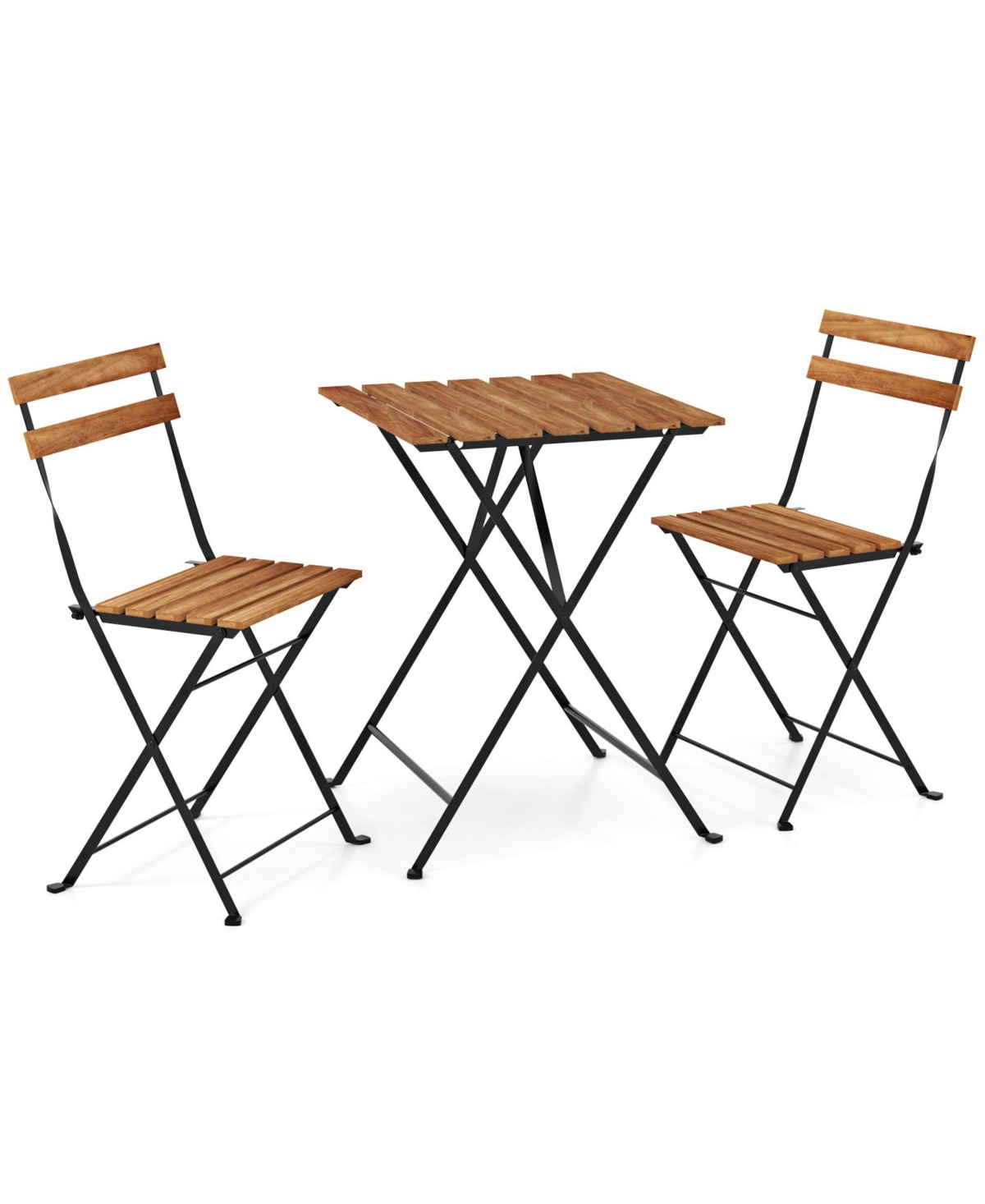 Click here for 3 Piece Patio Acacia Wood Bistro Set with Slatted... prices