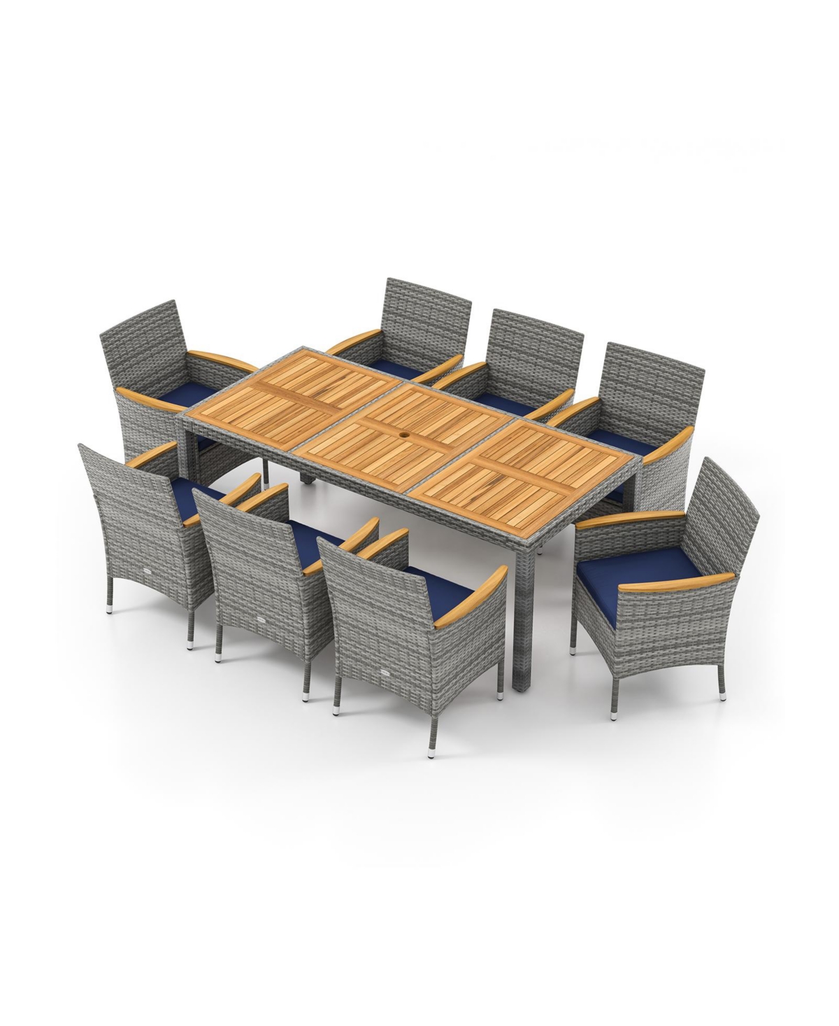 Click here for 9 Pieces Patio Pe Wicker Dining Set for Deck  Gard... prices