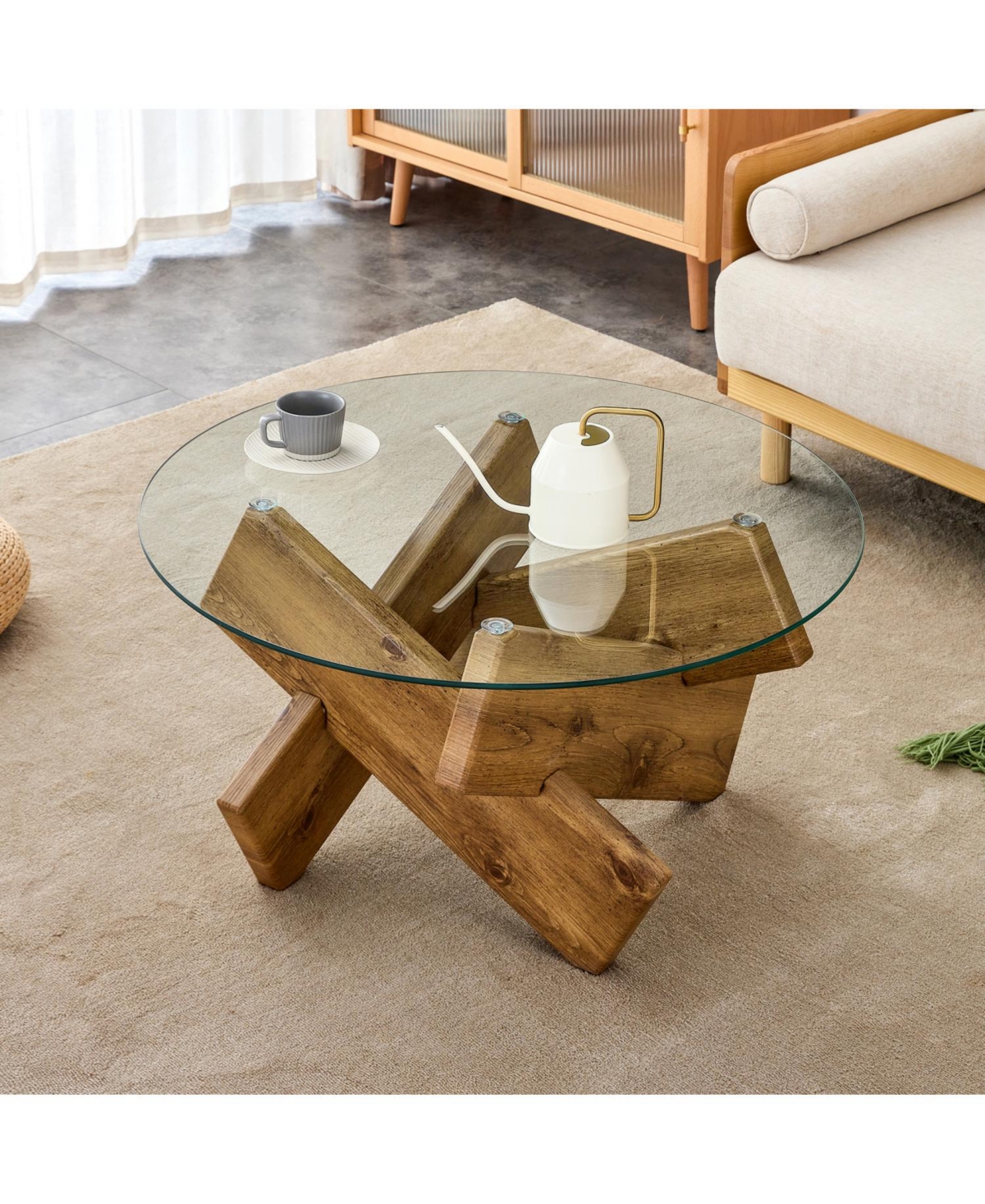 Click here for Streamdale 33.4" Modern Circular Glass Coffee... prices