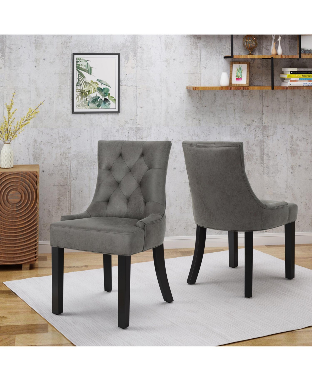 Click here for Streamdale Diamond Stitch Slate Dining Chairs - Sl... prices